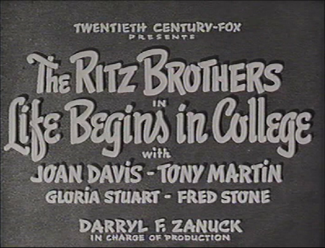 LIFE BEGINS IN COLLEGE 1937 (DVD) THE RITZ BROTHERS | eBay