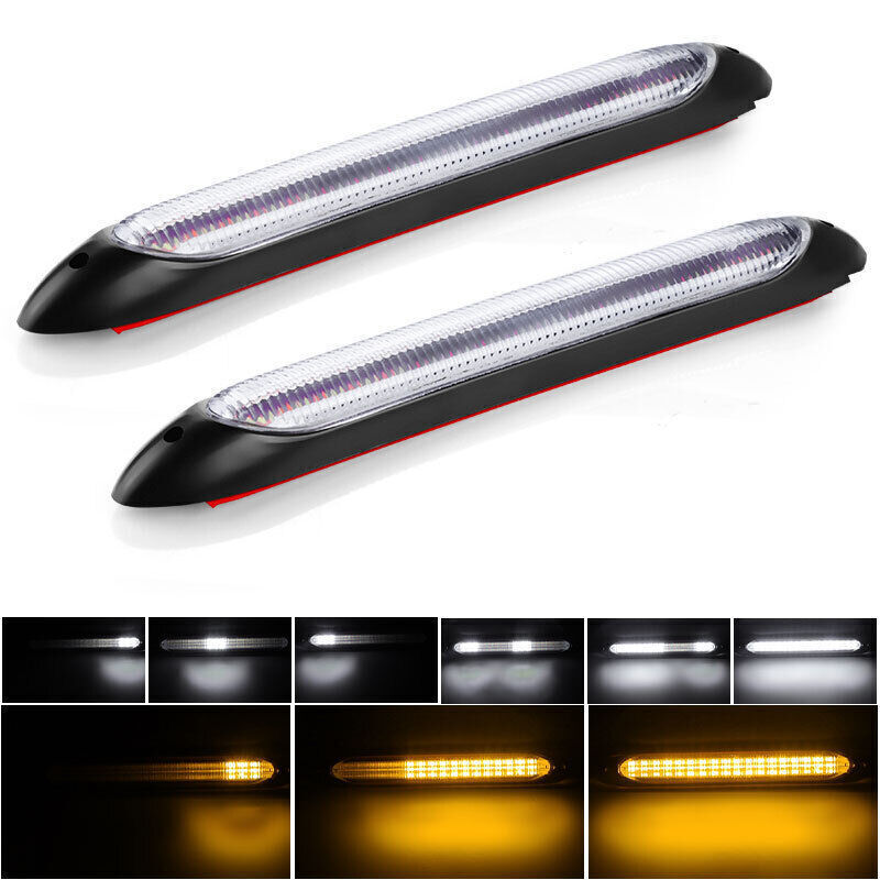2X Sequential LED Strip Turn Signal Indicator Car DRL Daytime Running ...