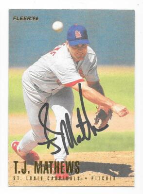T.J. MATHEWS 1996 FLEER AUTOGRAPHED SIGNED # 548 ST. LOUIS CARDINALS | eBay