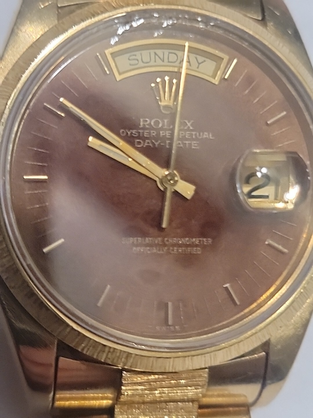 ROLEX PRESIDENT 18078 BIRCH BURLWOOD DIAL VINTAGE FACTORY ORIGINAL ...