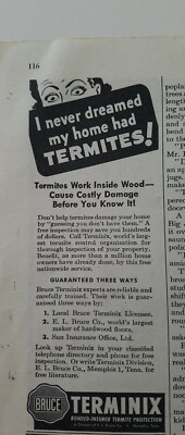 1946 Bruce Terminix I never dreamed my home had termites vintage ...