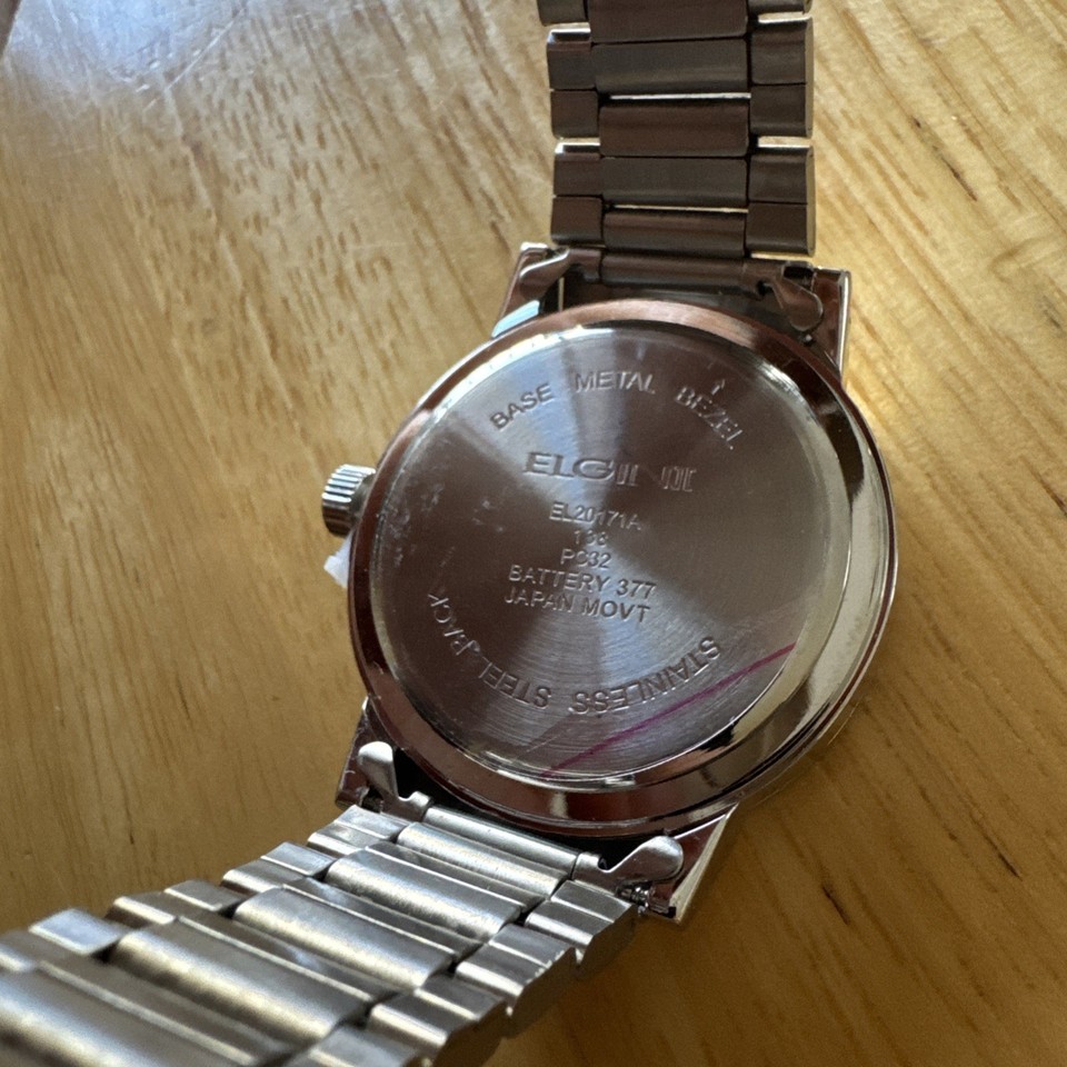 Elgin II Watch Men’s 42mm Silver with Black Dial - Brand New! | eBay