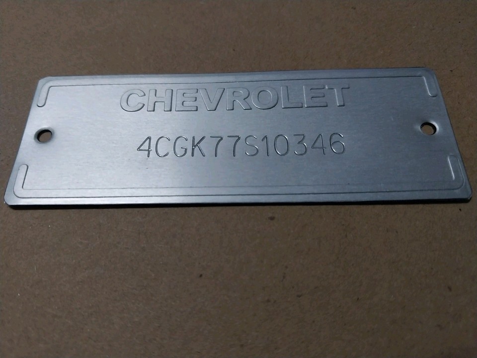 Door Aluminum Data Plate Fit For Chevrolet Chevy Engraved With Your ...