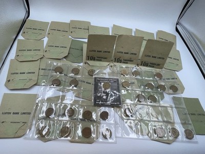 Threepenny Coins & New Lloyds Paper Money Bags Bundle 1937 38 40 41 42 ...