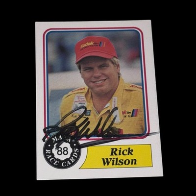 Rick Wilson VINTAGE 1988 MAXX #68 NASCAR WINSTON CUP autographed card ...