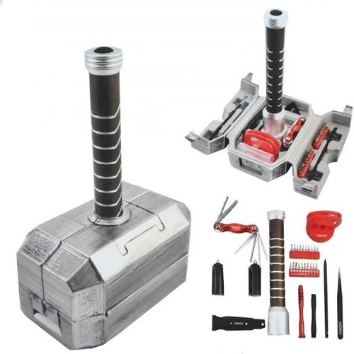 Marvel Avengers Thor Hammer Flashlight & Electronics 28 Piece Tool Kit ...