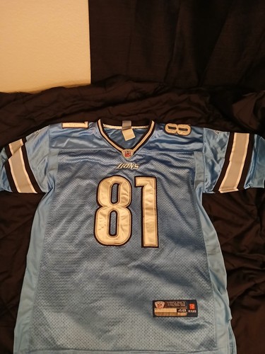 Calvin Johnson Authentic #81 Detroit Lions NFL Reebok Jersey Mens Sz ...