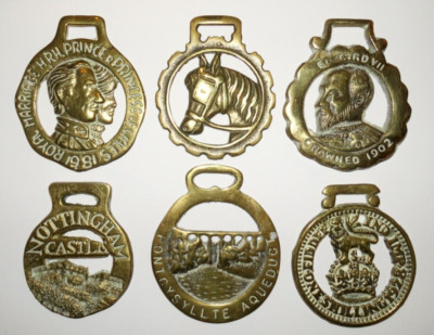 VINTAGE HORSE BRASSES, Six Horse Brasses, Cast Brass | eBay