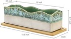 Rectangular Succulent Planter - Beige & Green Ceramic Glazed Plant ...