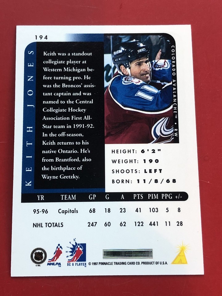 1996-97 Pinnacle Be A Player Keith Jones #194 | eBay