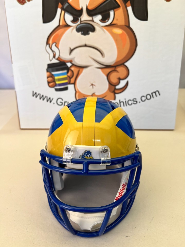 Delaware Fightin' Blue Hens Custom Mini Helmet alternate concept Blue ...