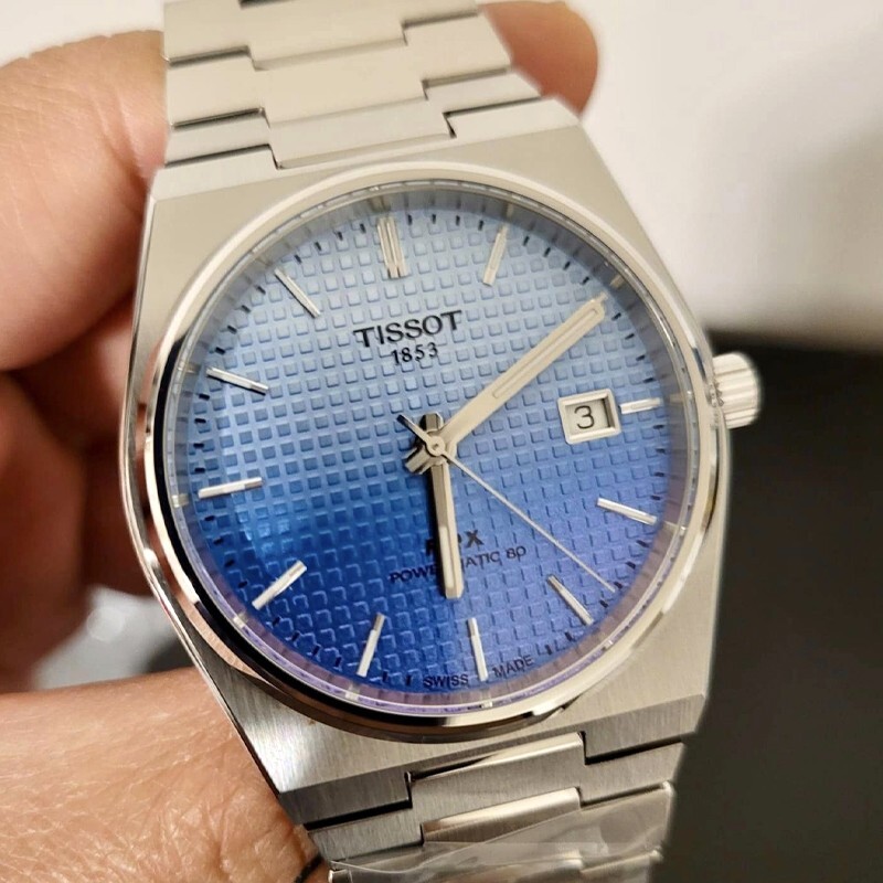 New Tissot PRX Powermatic 80 Ice Blue Chameleon 40mm Steel T137.407.11 ...