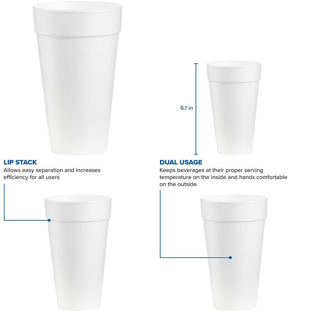 Dart 20J16 Foam Drink Cups, 20oz (Case of 500) 500 Cups | eBay