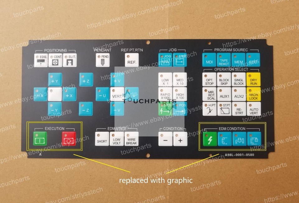 Operating Membrane Overlay Keypad for Fanuc A98L-0001-0580 | eBay