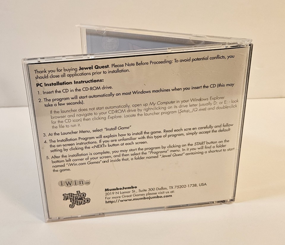 Jewel Quest PC CD-Rom 2004 Windows Mumbo Jumbo Color Matching Puzzle ...