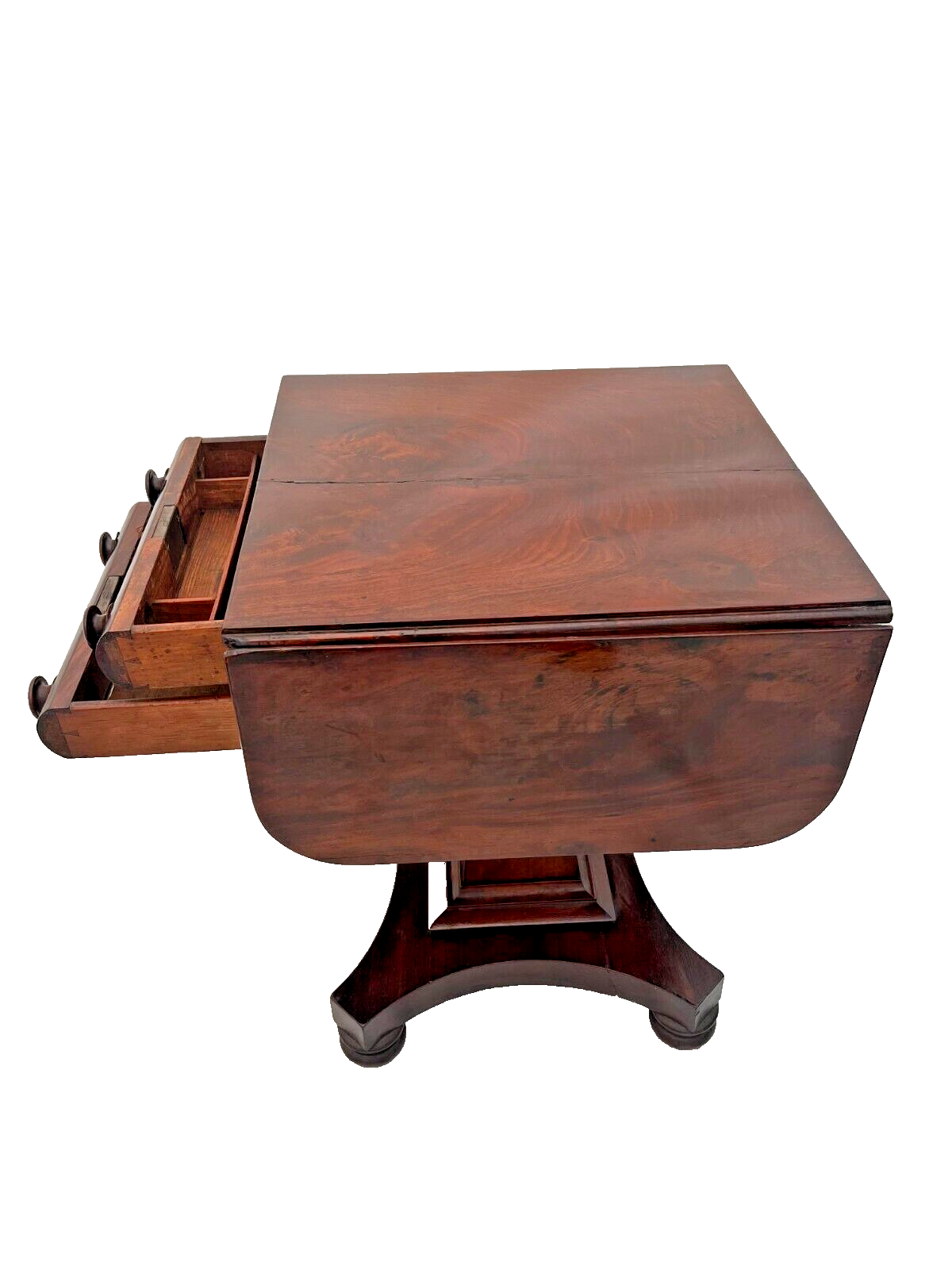 Antique American Empire Side Table Mahogany Two Drawers with Locks no ...