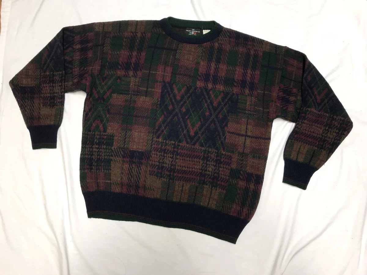 Italian Sweater Co. Vintage Sweater L XL AMAZING Pattern! Beautiful ...