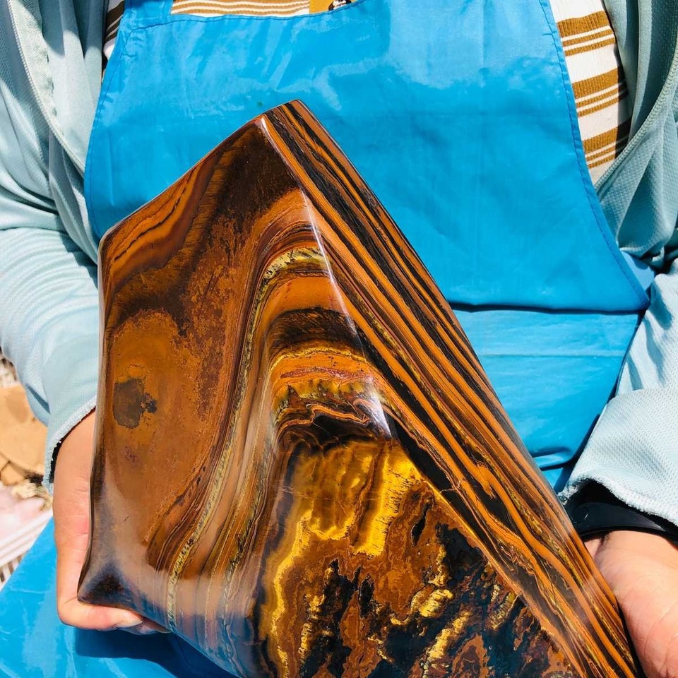 13.46LB Large Natural Tiger's Eye Stone Quartz Crystal Specimen Mineral ...