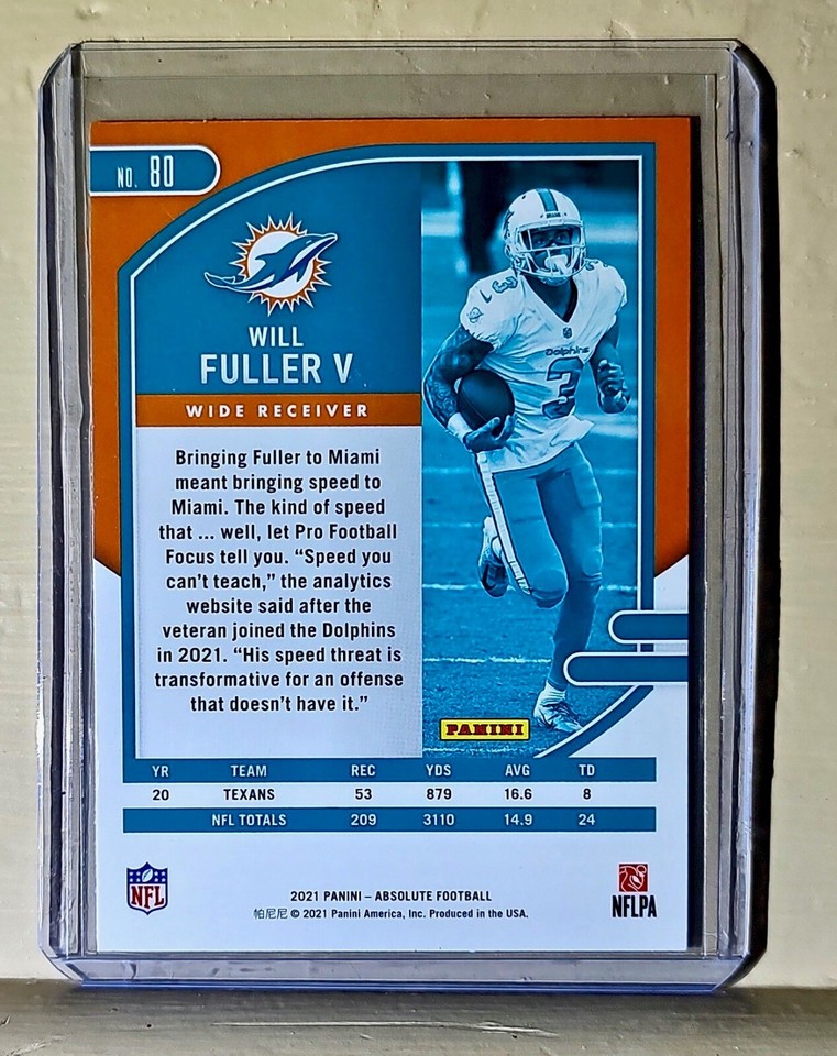 Will Fuller V 2021 Panini NFL Absolute Green Parallel Football #80 Card ...