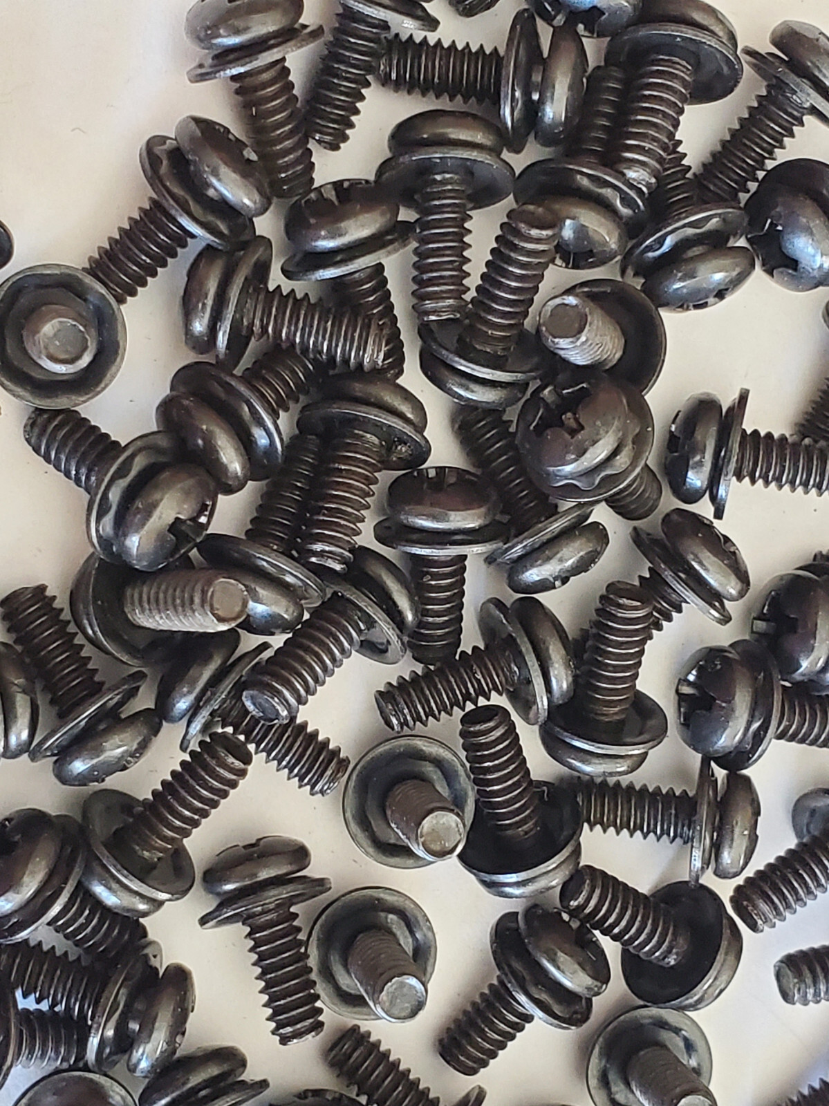 100pcs PHP 6-32 X 3/8" SCREW SEMS SQ-CONE PAN HEAD PHILLIPS BLACK OXIDE ...