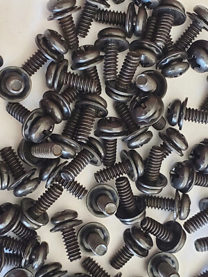 50pcs PHP 6-32 X 3/8" SCREW SEMS SQ-CONE PAN HEAD PHILLIPS BLACK OXIDE ...