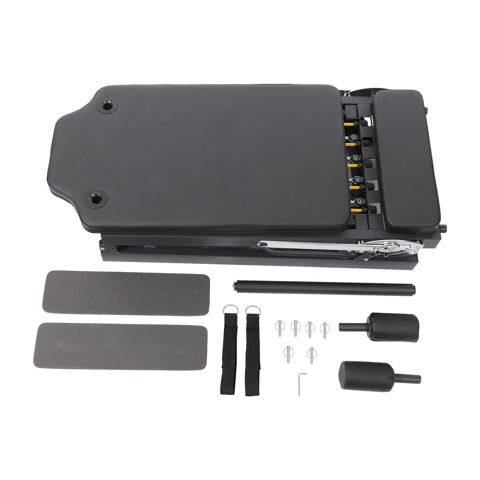 Foldable Pilates Reformer Machine Full Body Workout Cardio Yoga Fitness ...