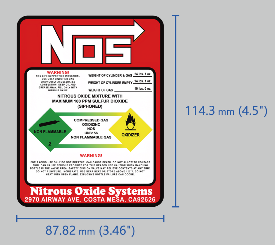 2X NOS Nitrous Oxide Racing Label Decals Stickers FREE SHIPPING | eBay