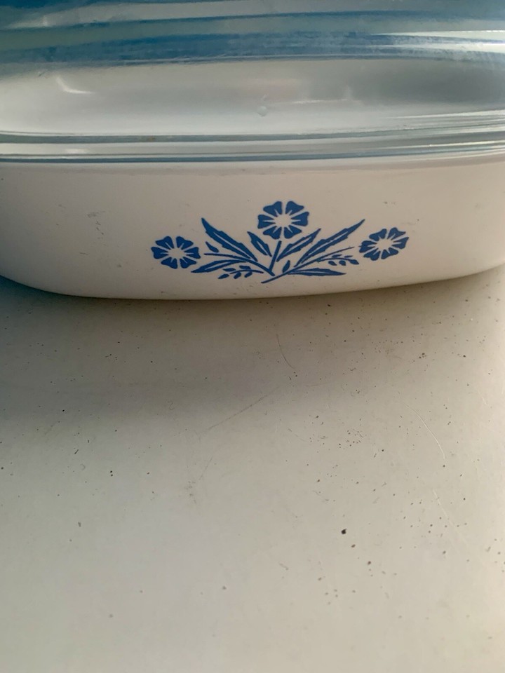 VTG Corning Ware Blue Cornflower P-10-B 10 IN Casserole Dish With Pyrex ...