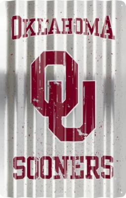 OKLAHOMA SOONERS CORRUGATED METAL SIGN 12" X 18" UNIVERSITY TIN RETRO ...