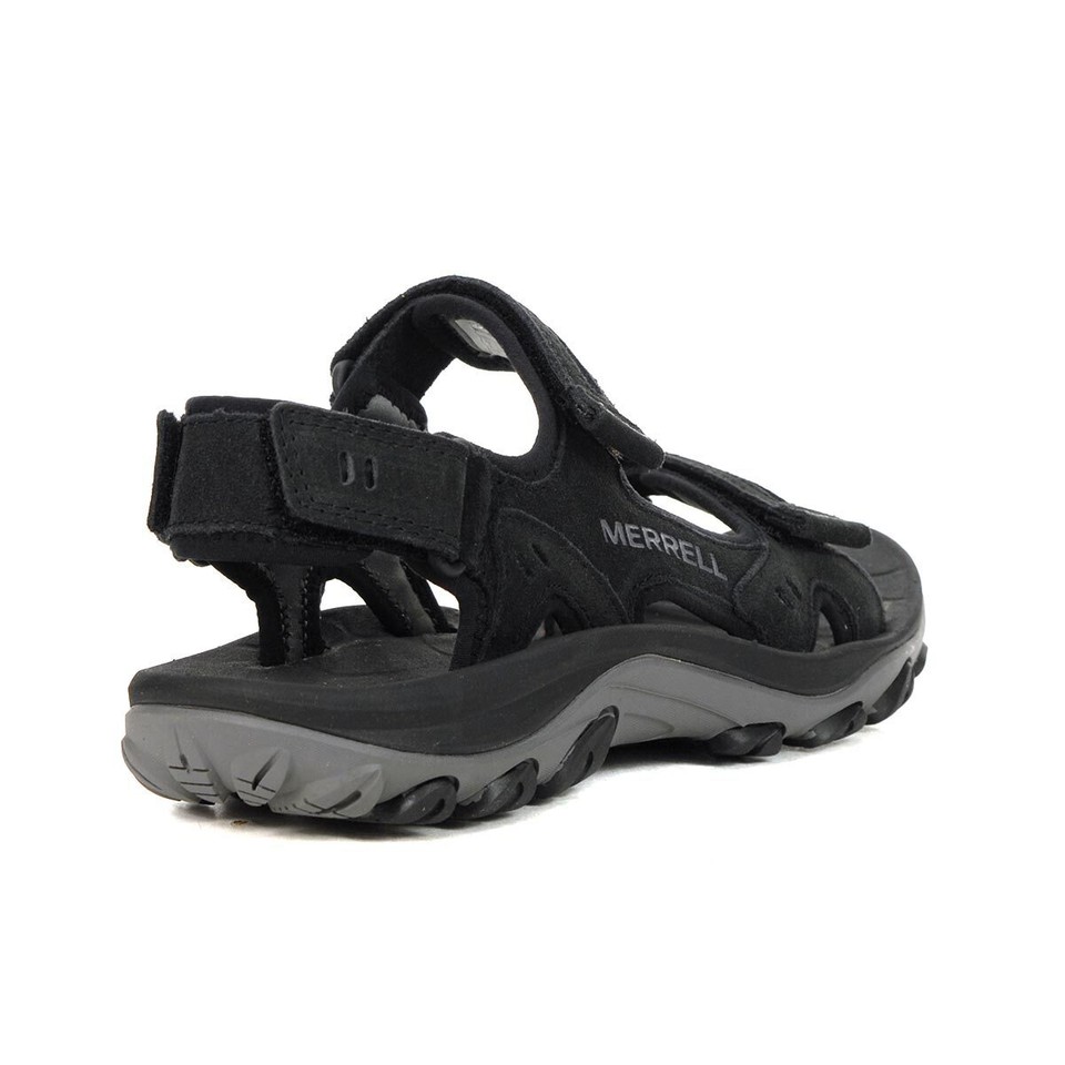 Merrell Men's Huntington Sport Convertible Black Leather Straps Sandals ...