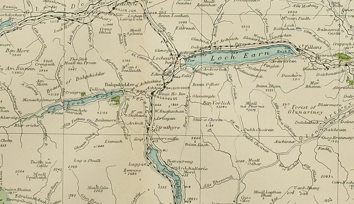 1927 MAP PERTH KINROSS ARGYLL CRIEFF MUTHILL RANNOCH MOOR DALMALLY | eBay