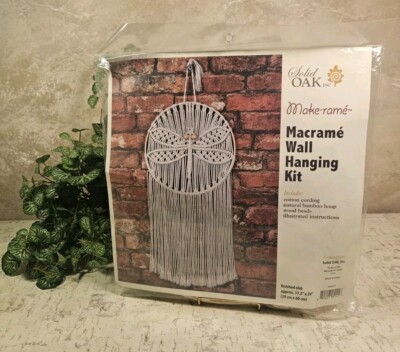 Solid Oak Macrame Wall Hanging Kit-Dragonfly 11.5"×24" | eBay