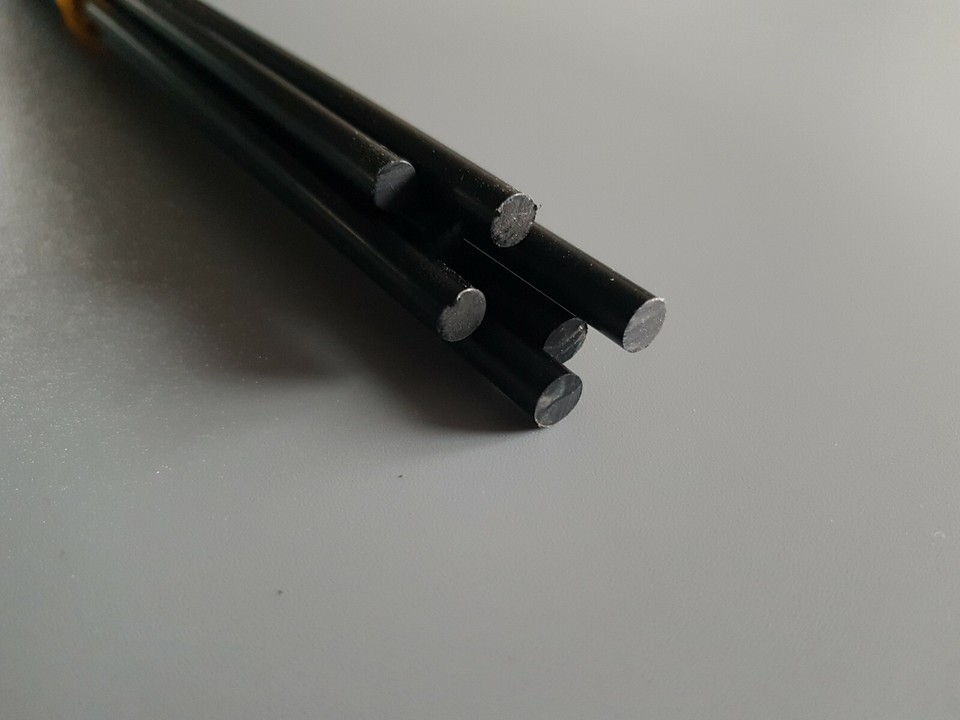 PVC Plastic Round bar Black 6mm Rod 50mm up to 1000mm (1 Metre) Long ...