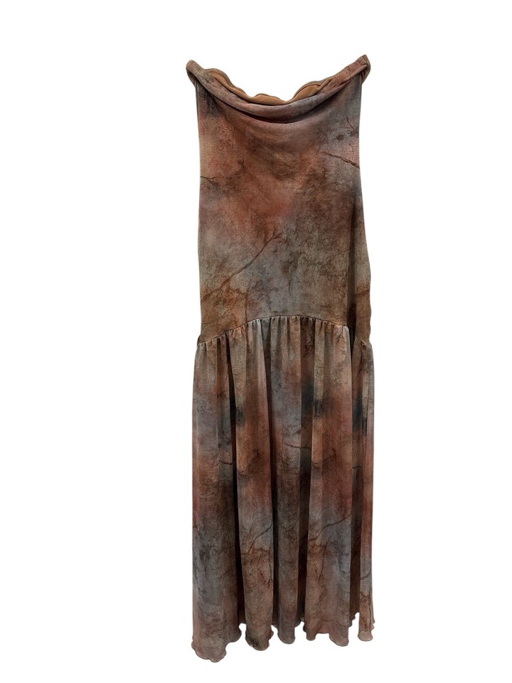 Mermaid Strapless Top Flared Bottom Dress Multicolored Sexy Y2K 90’s ...