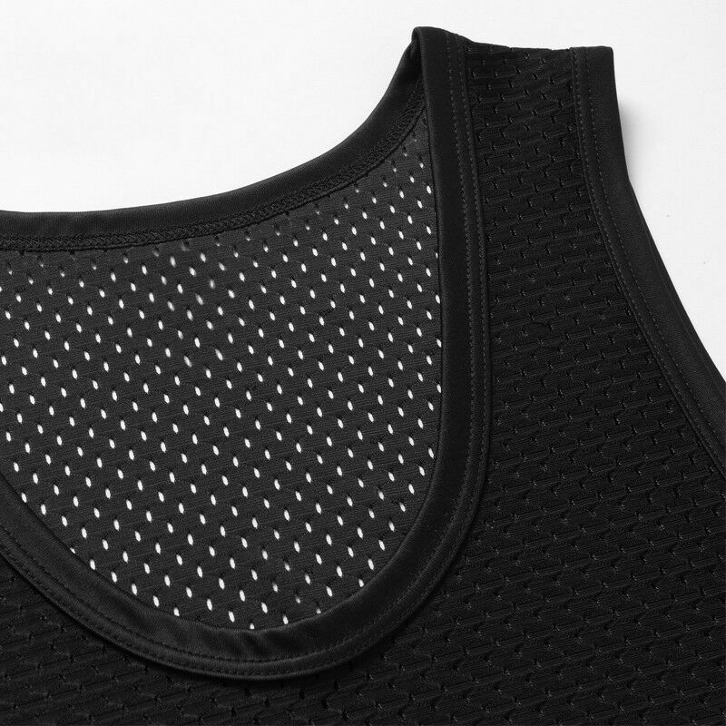 Men Mesh Tank Top Sleeveless Fitness Vest Wicking Sports Singlet ...