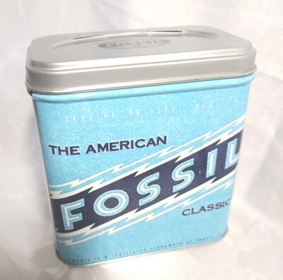 1999 Fossil Genuine Classic Watch Tin Box The American Classic. Blue ...