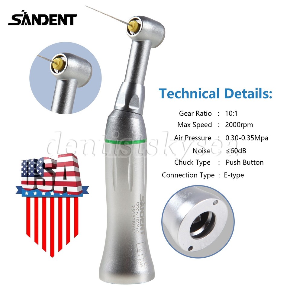 Dental 10:1 Endo Contra Angle 90º Degree Reciprocating Handpiece Hand ...