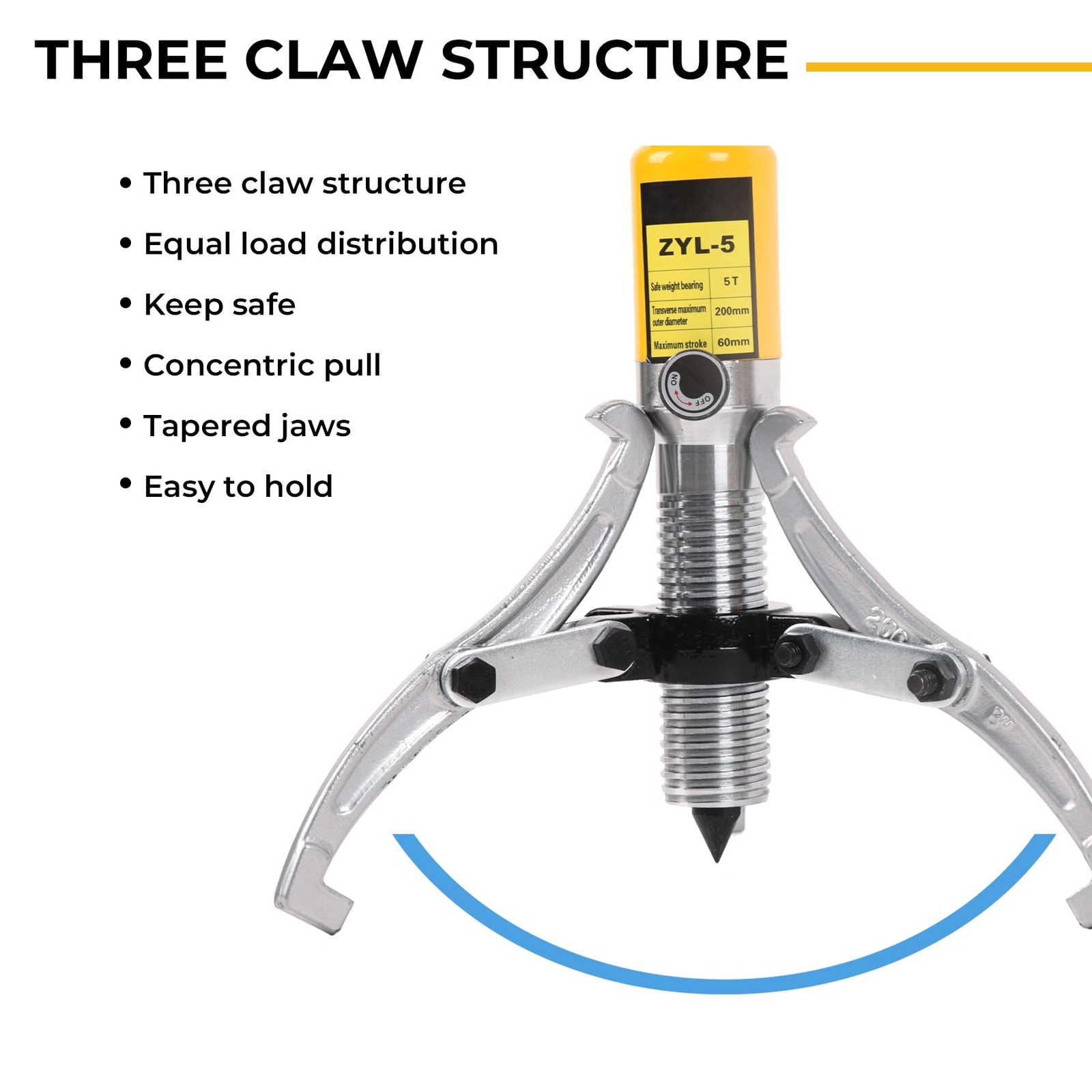 5 Ton Hydraulic Gear Puller 2 or 3 Jaws Bearing Hub Separator for ...