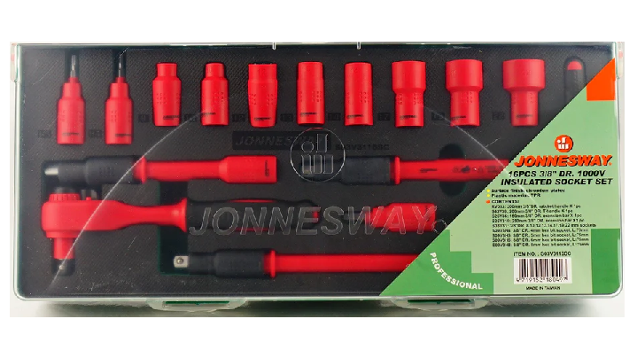 Jonnesway S03V3116SC 16 Piece 3/8" Drive 1000V Insulated Socket Set 8-22 MM 4719152180497| eBay
