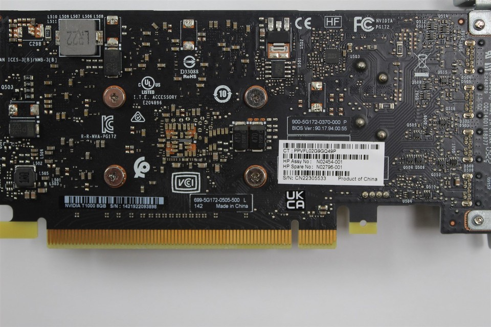 HP Nvidia Quadro T1000 8GB GDDR6 Low Profile Graphics Card 4x Mini-DP ...