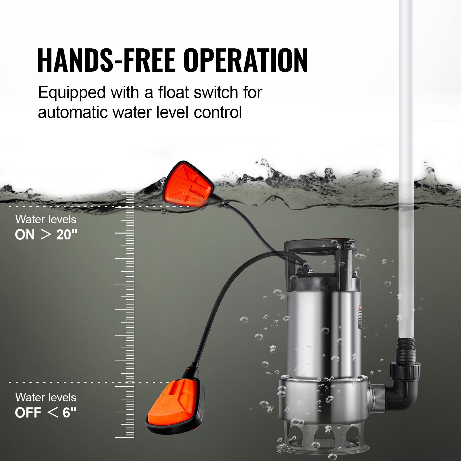 HOT/ 1HP Sump Pump,4020GPH,30FT Lift Stainless Steel Submersible Sludge ...