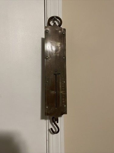 Vintage Antique Chatillons Improved 100 lb Spring Balance Brass Hanging ...