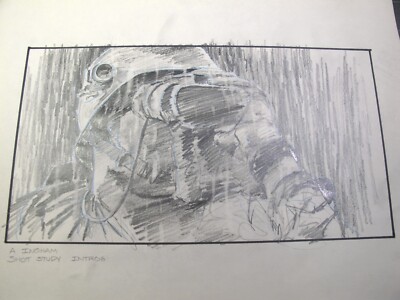 vtg 1980s Aliens movie hand drawn storyboard original art Ingham ING1 ...