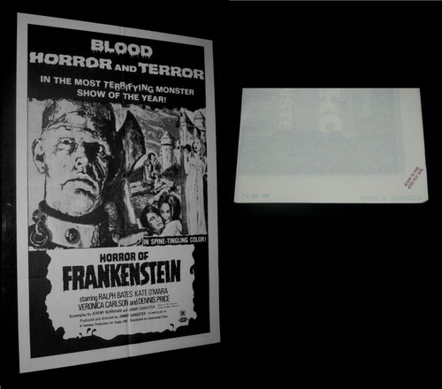 Orig '71 Military Theatre Poster HAMMER FILMS HORROR OF FRANKENSTIEN ...