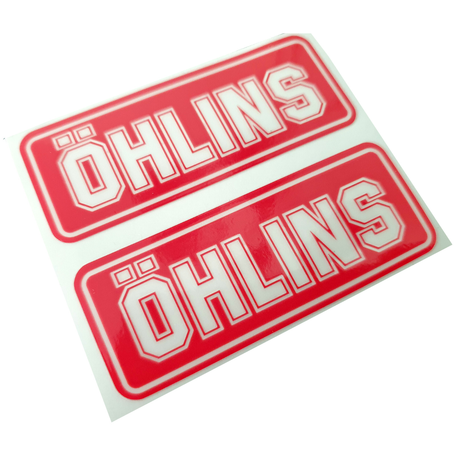 OHLINS Style #2 replacement clear vinyl decals graphics RED x 4 Pcs ...