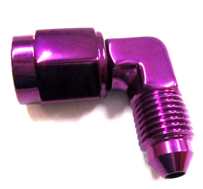 03 AN Male Flare to Female swivel nut 90 Deg Adapter Show Polished ...
