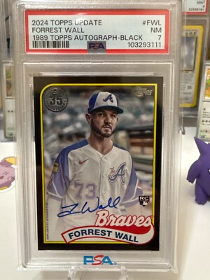 2024 Topps Update Forrest Wall 1989 Black Auto /199 RC Braves Rookie ...