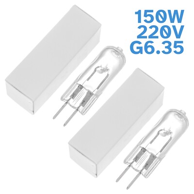 2pcs 150W GY6.35 JCD Clear Tungsten Halogen Bi-Pin Dimmable Light Globe ...