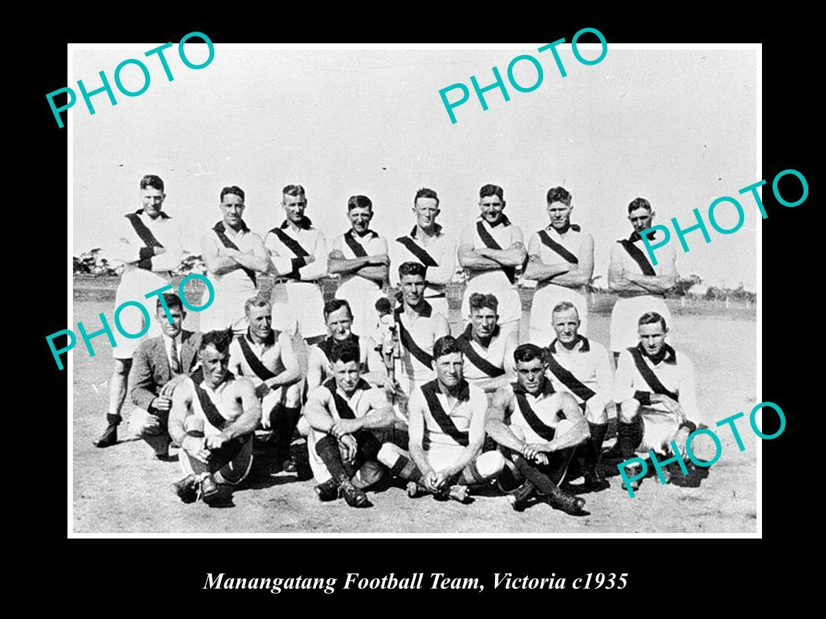 OLD 8x6 HISTORICAL PHOTO OF THE MANANGATANG FOOTBALL CLUB VICTORIA 1935 ...