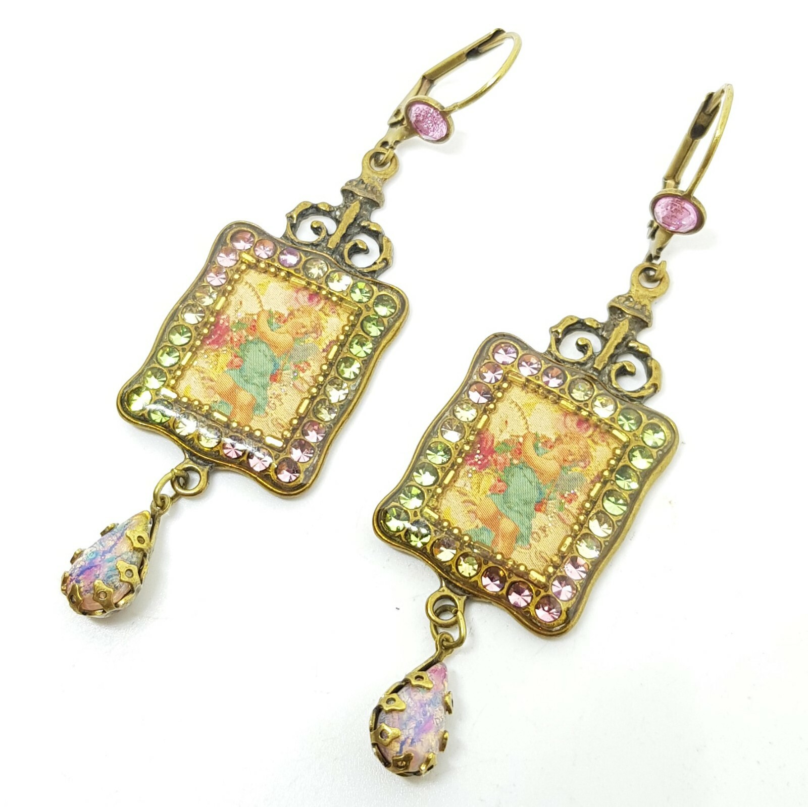 Earrings Lovely Michal Negrin Crystals Angels lions Made in Israel | eBay